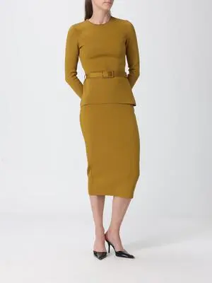 TOM FORD Slim Fit Long-sleeved Viscose Top With Waist Belt - Olive