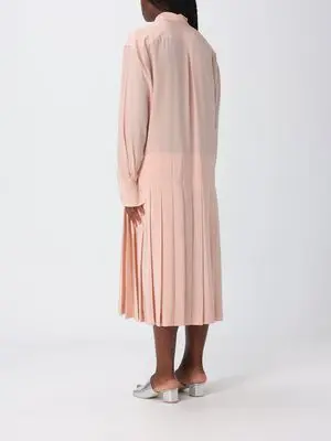 TOTEME Pleated Silk Midi Shirt Dress