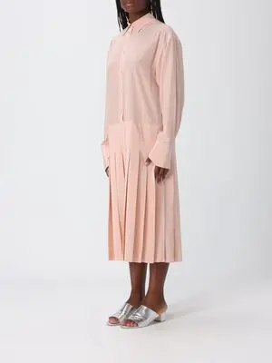 TOTEME Pleated Silk Midi Shirt Dress