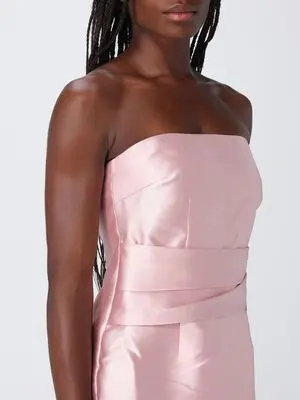 Solace London Off-the-shoulder Satin Gown With Slit