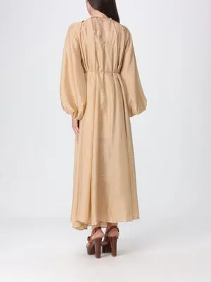 Zimmermann Mahon Long Silk Tunic With Balloon Sleeves And Embroidery