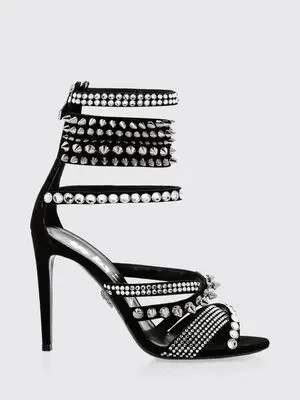 Philipp Plein Embellished Suede High-heeled Sandals