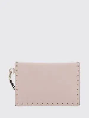 Valentino Garavani Rockstud Grained Leather Envelope Clutch - Pink