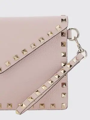 Valentino Garavani Rockstud Grained Leather Envelope Clutch - Pink