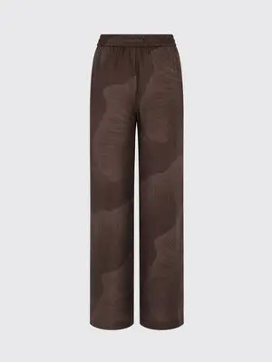 Herno Floral Print Silk Straight-leg Trousers With Drawstring Waist