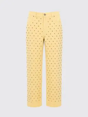 Pinko Rhinestone Embellished Straight-leg Cotton Trousers