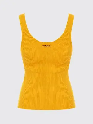 Pinko Sleeveless V-neck Lace Trim Top