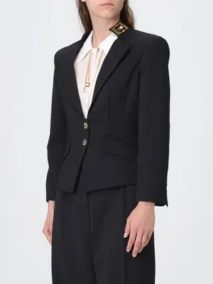 Elisabetta Franchi Single-breasted Crêpe Blazer With Slim Fit And Padded Shoulders