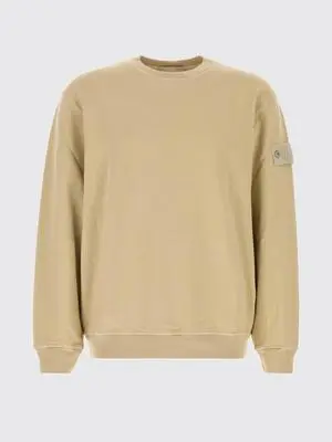 Stone Island Cotton Jersey Crewneck Sweatshirt With Compass Logo Patch - Beige