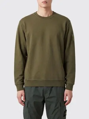 Stone Island Cotton Jersey Crewneck Sweatshirt With Compass Logo Patch Green