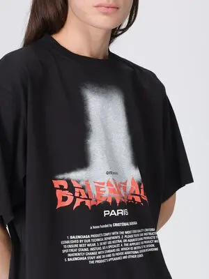 Balenciaga Relaxed Fit T-shirt In Cotton With Graffiti Print And Dropped Shoulders