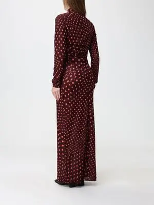 Stella McCartney Polka-dot Jersey Long Sleeve Turtleneck Sheath Dress - Burgundy