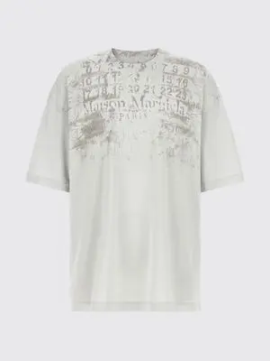 MAISON MARGIELA Relaxed Fit Cotton T-shirt With Numeric Logo - Grey