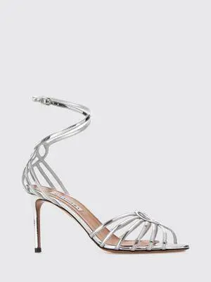 AQUAZZURA Metallic Strappy Heeled Sandals