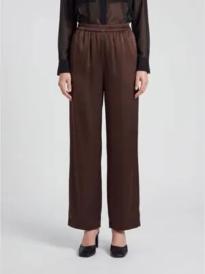 TWINSET High-waisted Satin Straight-leg Trousers