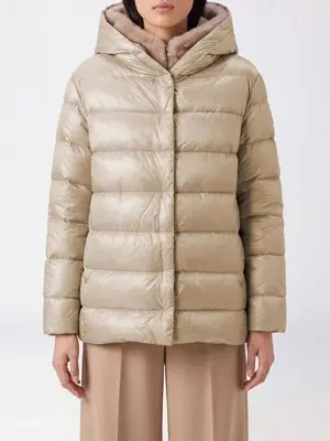 Herno Water-repellent Nylon Down Jacket With Shearling Hood - White