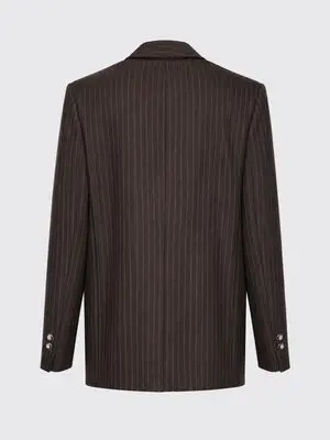 Elisabetta Franchi Single-breasted Wool Blend Pinstripe Blazer - Brown