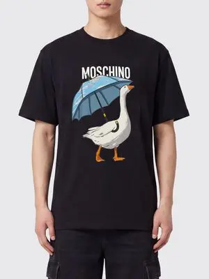 Moschino Graphic Print Cotton T-shirt With Dropped Shoulders - Black