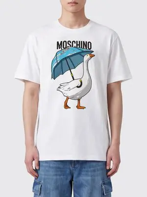Moschino Graphic Print Cotton T-shirt With Dropped Shoulders - White