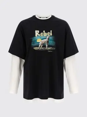 Moschino Long-sleeved Cotton T-shirt With Graphic Print