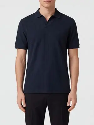 BOSS Short-sleeved Cotton Johnny Collar Polo Shirt
