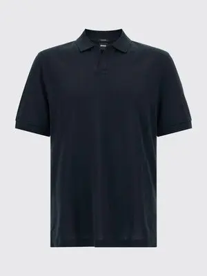 BOSS Short-sleeved Cotton Johnny Collar Polo Shirt