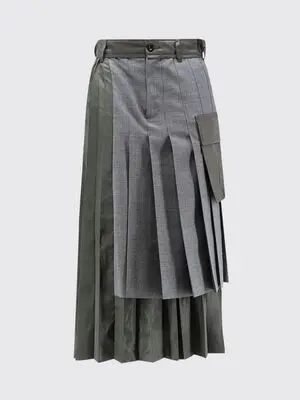 Sacai Asymmetrical Midi Skirt - Grey