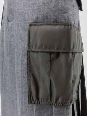 Sacai Asymmetrical Midi Skirt - Grey