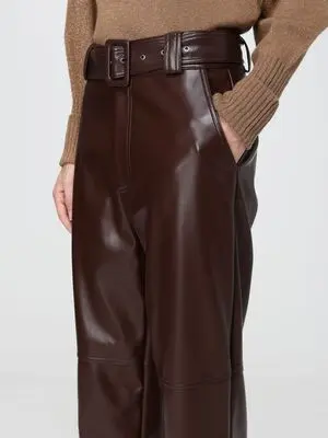 TWINSET High-waisted Faux Leather Cropped Trousers - Brown