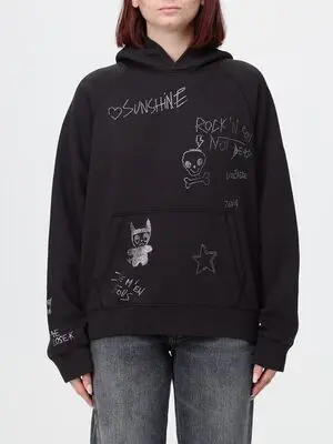 Zadig&Voltaire Oversized Cotton Hoodie With Rhinestone Logo