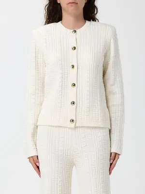 TWINSET Crewneck Wool Blend Cardigan - Pearl