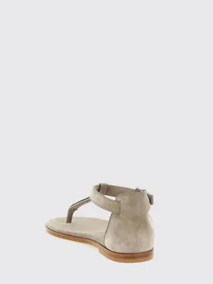 Brunello Cucinelli Suede Low-heeled Thong Sandals