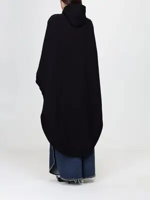 Balenciaga Oversized Long Cotton Cape With Hood And Asymmetrical Hem