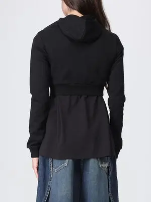 Balenciaga Cropped Cotton Zip-up Hoodie With Contrast Logo