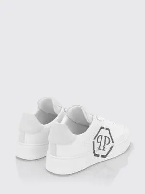 Philipp Plein Monogram Calf Leather Low-top Sneakers With Hexagon Logo
