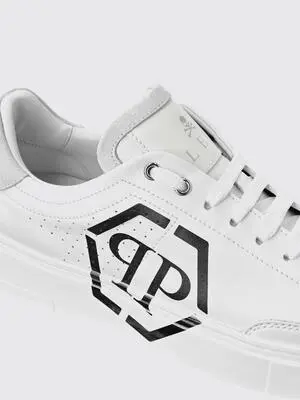Philipp Plein Monogram Calf Leather Low-top Sneakers With Hexagon Logo
