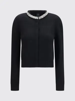 Pinko Wool-blend Cardigan With Crystal Embellishments - Black