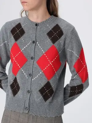 Pinko Argyle Wool And Cashmere Cardigan