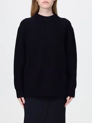 Pinko Relaxed Fit Wool Crewneck Jumper With Dropped Shoulders - Blue