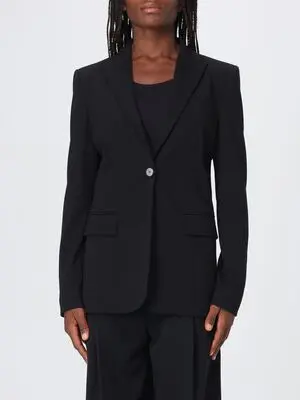 Pinko Single-breasted Slim Fit Crêpe Blazer With One-button Closure - Black