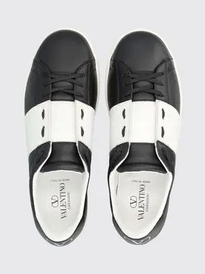 Valentino Garavani Open Royco Smooth Calfskin Sneakers With Vlogo Signature - Black