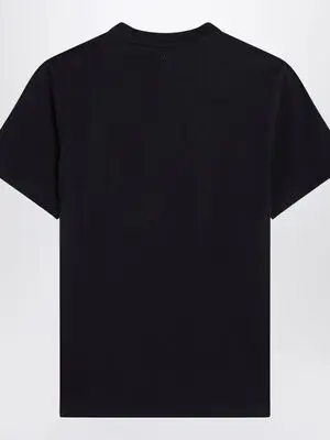 AMI Paris Organic Cotton Crewneck T-shirt With De Coeur Embroidery - Blue