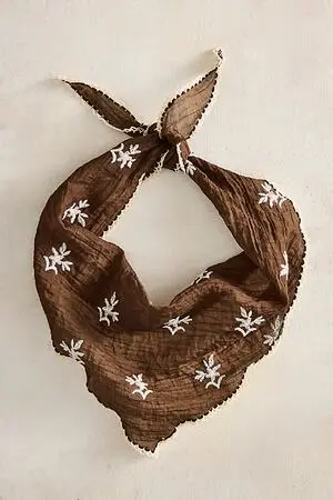 TERRAIN Embroidered Gauze Bandana - Brown