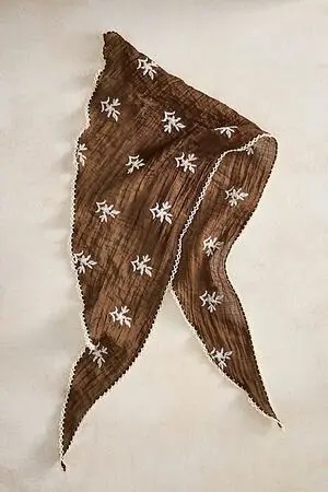 TERRAIN Embroidered Gauze Bandana - Brown