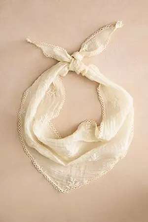 TERRAIN Embroidered Gauze Bandana Ivory