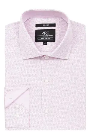 W.R.K Circle Geo Performance Dress Shirt - White/pink