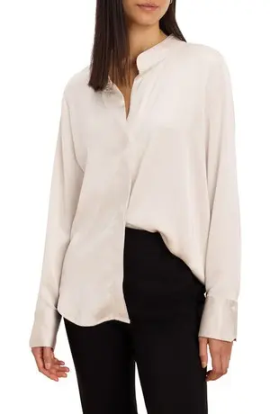 NIC+ZOE Day Gloss Button-up Shirt - Coconut