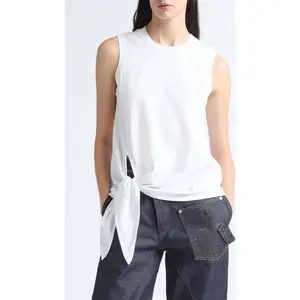 JW Anderson Tie Hem Cotton Tank - White