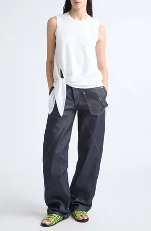 JW Anderson Tie Hem Cotton Tank - White
