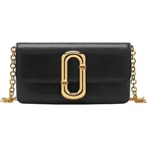 Marc Jacobs Scene Leather Wallet On Chain Black